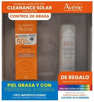 Avene Kit Cleanance Solar, Incluye Protector solar facial con color ...