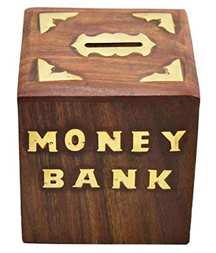 Buy Handcraft Wooden Money Bank, Coin Holder, Piggy Bank (Brown) Online ...
