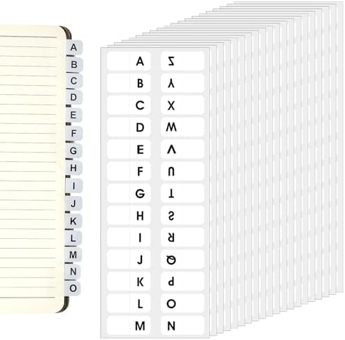 Amazon.com : 20Sheets Sticky Tabs for Notebooks, A-Z Sticky Alphabet ...