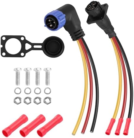 Amazon.com: CERRXIAN Trolling Motor Plug Receptacle Set,90 Degrees 3 ...