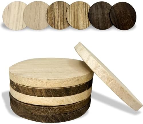 Amazon.com: 12PCS Unfinished Wood Coasters 3colors Wooden Coasters ...