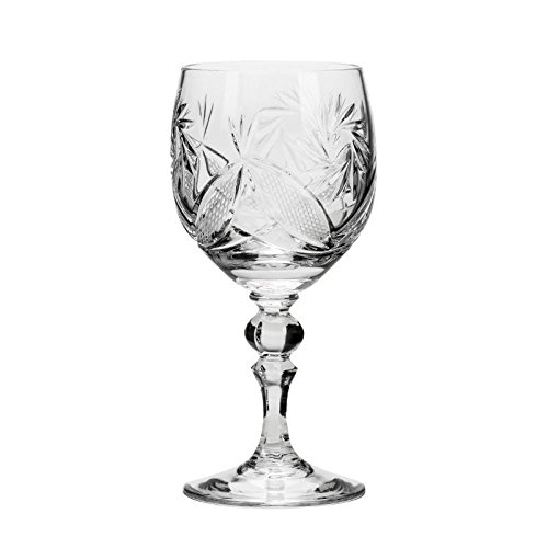 JOZEFINA ATELIER Neman 8.8 oz Crystal Wine Glasses 6 Piece Set, Vintage ...