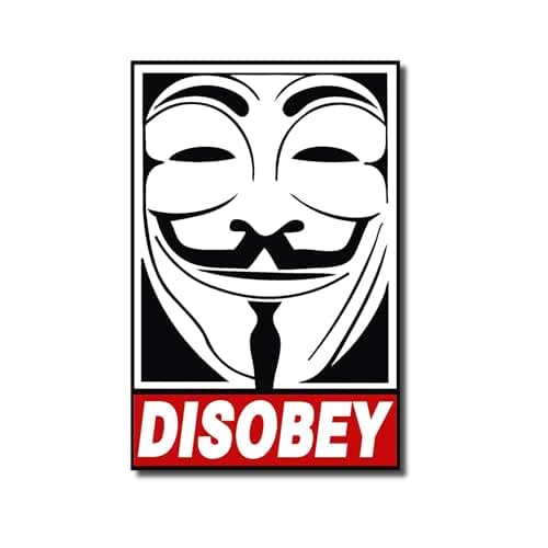Amazon.com: Disobey Vendetta Mask Anonymous Sticker Decal : Electronics