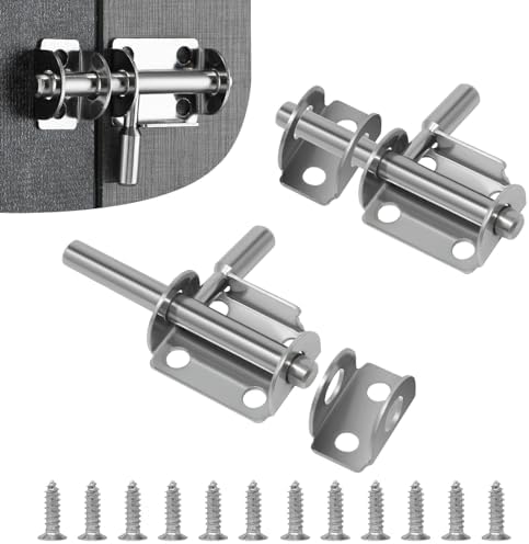 Wkmamo 2 Pcs Sliding Door Lock Stainless Steel,Latch Sliding Door Lock ...