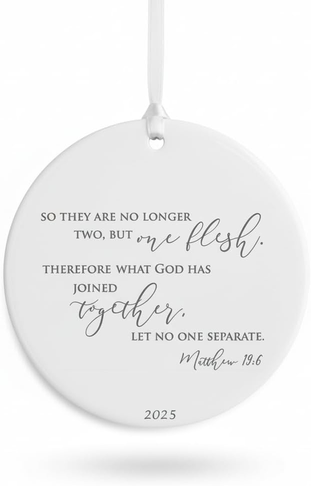 Amazon.com: No Longer Two but one Christmas Ornament 2025, Matthew 19:6 ...