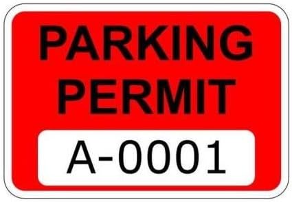 Amazon.com: Red Parking Permit Window Stickers Decals (Multiple Number ...
