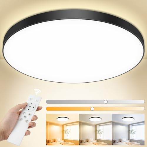 Ceiling Light LED Ceiling Light Flat Dimmable with Remote Control, 3000 ...
