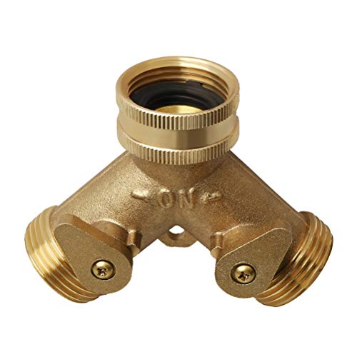 kuou Brass Manifold, 3/4" Tap Y Splitter Brass Manifold Two Way Washing ...