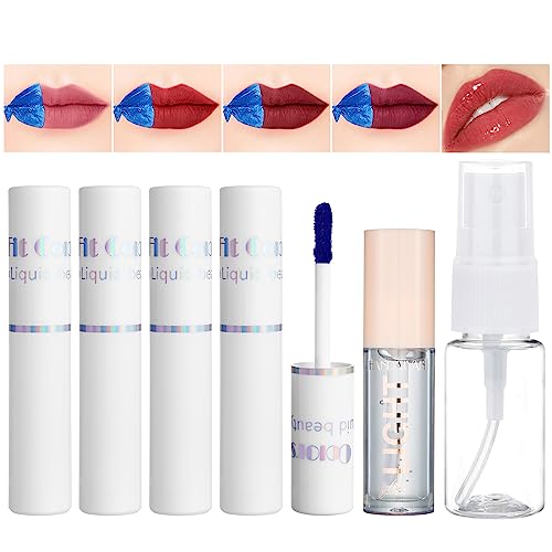 4 Colors Peel Away Lip Stain Kit, Long Lasting Lip Tint, Waterproof ...