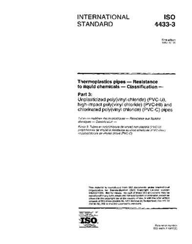 ISO 4433-3:1997, Thermoplastics pipes - Resistance to liquid chemicals ...