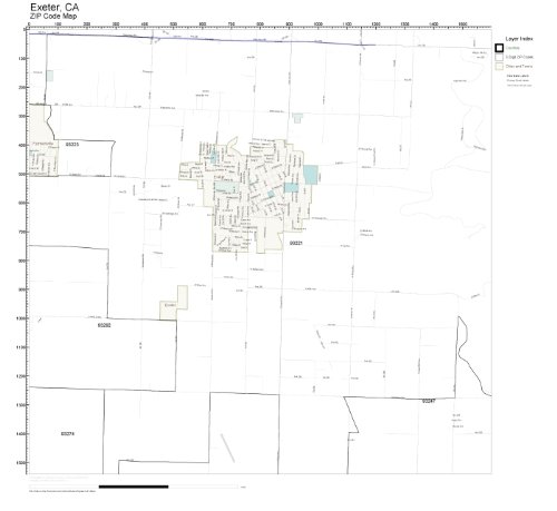 Amazon.com : ZIP Code Wall Map of Exeter, CA ZIP Code Map Not Laminated ...