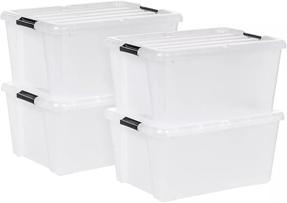 Amazon.com - TENAS 45qt Plastic Storage Container Bin with Secure Lid ...