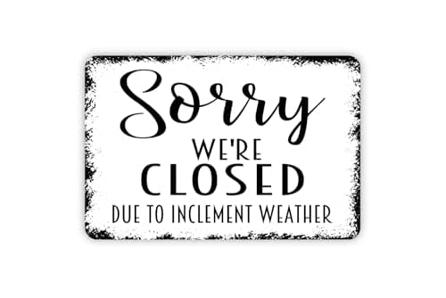 Amazon.com: Distressed Black Edge 8" x 12" Sorry We're Closed Due To ...