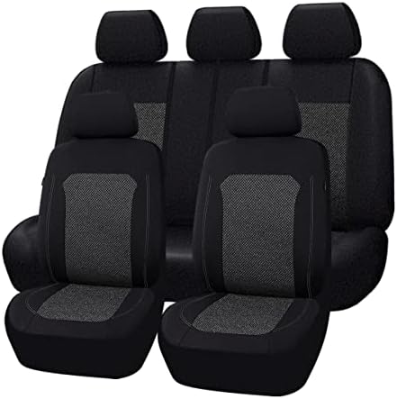 Flying Banner Black Jacquard Car Seat Covers Full Set Airbag Compatible ...