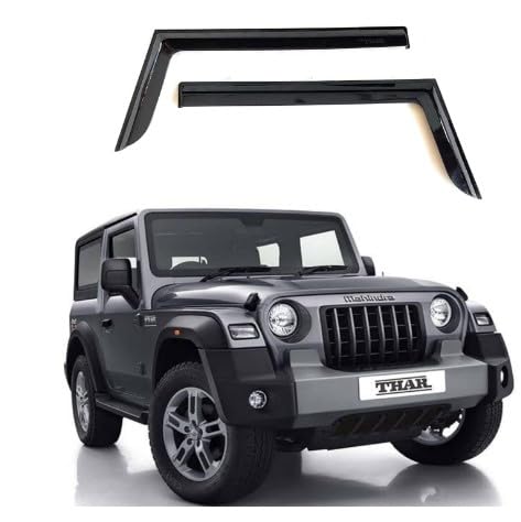 Car Rain Wind Door Visor Side Window Deflector for New Mahindra Thar ...