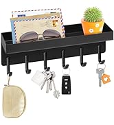 Amazon.com: VIS'V Key Holder Wall Mount, Wooden Mail and Key Organizer ...