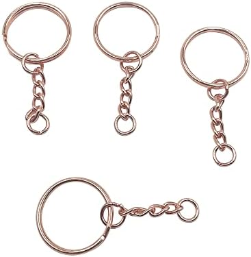Amazon.com: KANSPHY 100 Pack Key Ring with Chain and Open Jump,1 inch ...