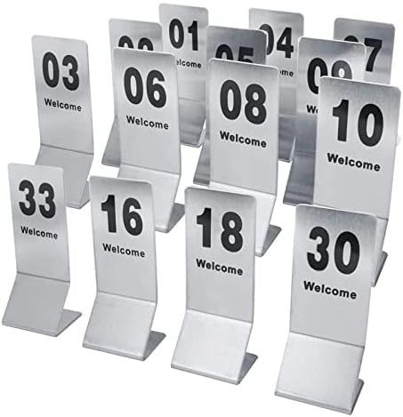 Amazon.com: Restaurant Table Numbers 1-25 1-50 Table Place Cards ...