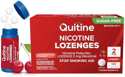 Amazon.com: Quitine Nicotine Lozenges 2mg, Cherry Flavor, Stop Smoking ...