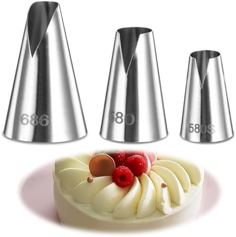 Amazon.com: JAYVAR Icing Piping Tip Set - 3 Large V-Shape Stainless ...