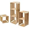 Amazon.com: HappyRock Bamboo Cube Storage Organizer Shelf Set of 3 ...