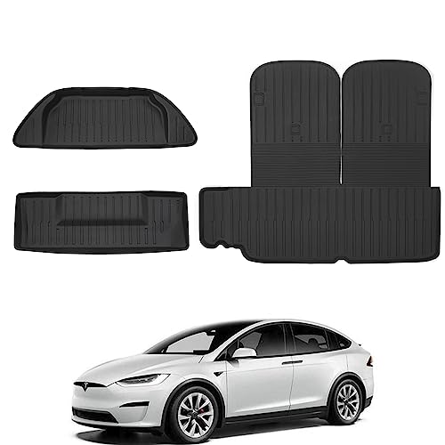 TSLAUCAY Tesla Model X Frunk Trunk Mats 2022 2023 6/7 Seater Model X ...