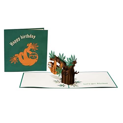 Amazon.com: 3D Pop Up Cannabis Theme Sloth Birthday Greeting Card ...