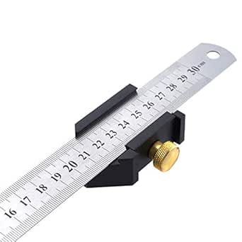 O-Kinee Steel Ruler Positioning Block Stop Block Woodworking Line ...