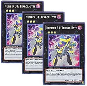 Amazon.co.jp: ★ 3枚セット ★遊戯王 英語版 PRC1-ENV02 Number 34: Terror-Byte ...