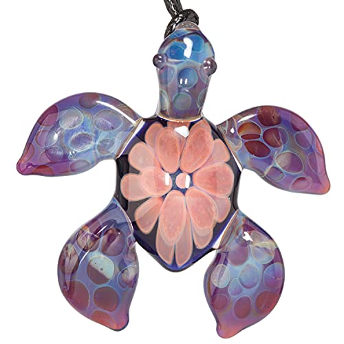 Amazon.com: Handmade Glass Turtle Pendant by TomlitArt - Art Jewelry ...