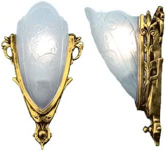 Art Deco Slip Shade Medieval Sconce With Painted Shades (282-LES3-PL ...