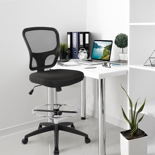 Snapklik.com : Armless Drafting Chair Tall Office Chair Adjustable ...