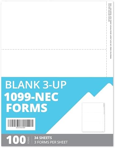 Amazon.com : Blue Summit Supplies 1099 NEC Forms 2025 Blank 3 Up, 1099 ...