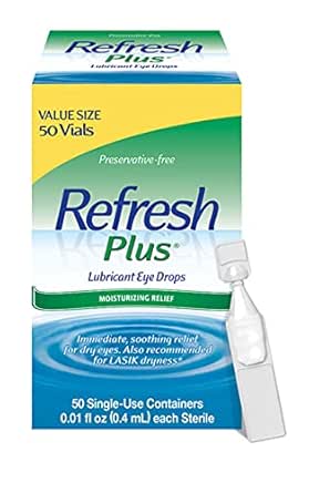 Refresh Plus Lubricant Eye Drops, 50 Single-Use Containers, 0.01 fl oz ...
