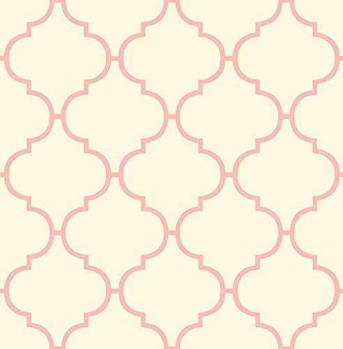 Wallpaper Designer Pink Arabesque Trellis on Cream - Amazon.com