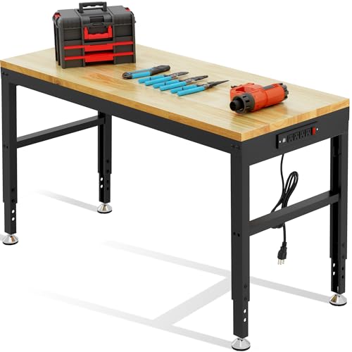 Amazon: 48" Heavy Duty Workbench, Solid Wood Working Bench Adjustable ...