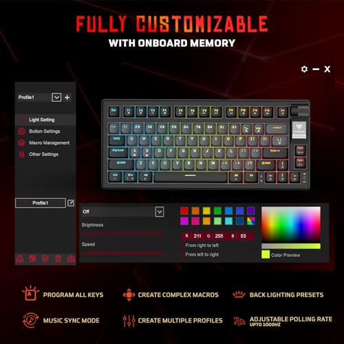 EvoFox Ronin Wireless Mechanical Keyboard (BT+2.4GHz+Wired) | 9 Layer ...