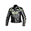 Amazon | エルフ(Elf) バイク用ジャケット エヴォルツィオーネPUレザージャケット ブラック＆グリーン S EJ-W108 | ジャケット | 車＆バイク