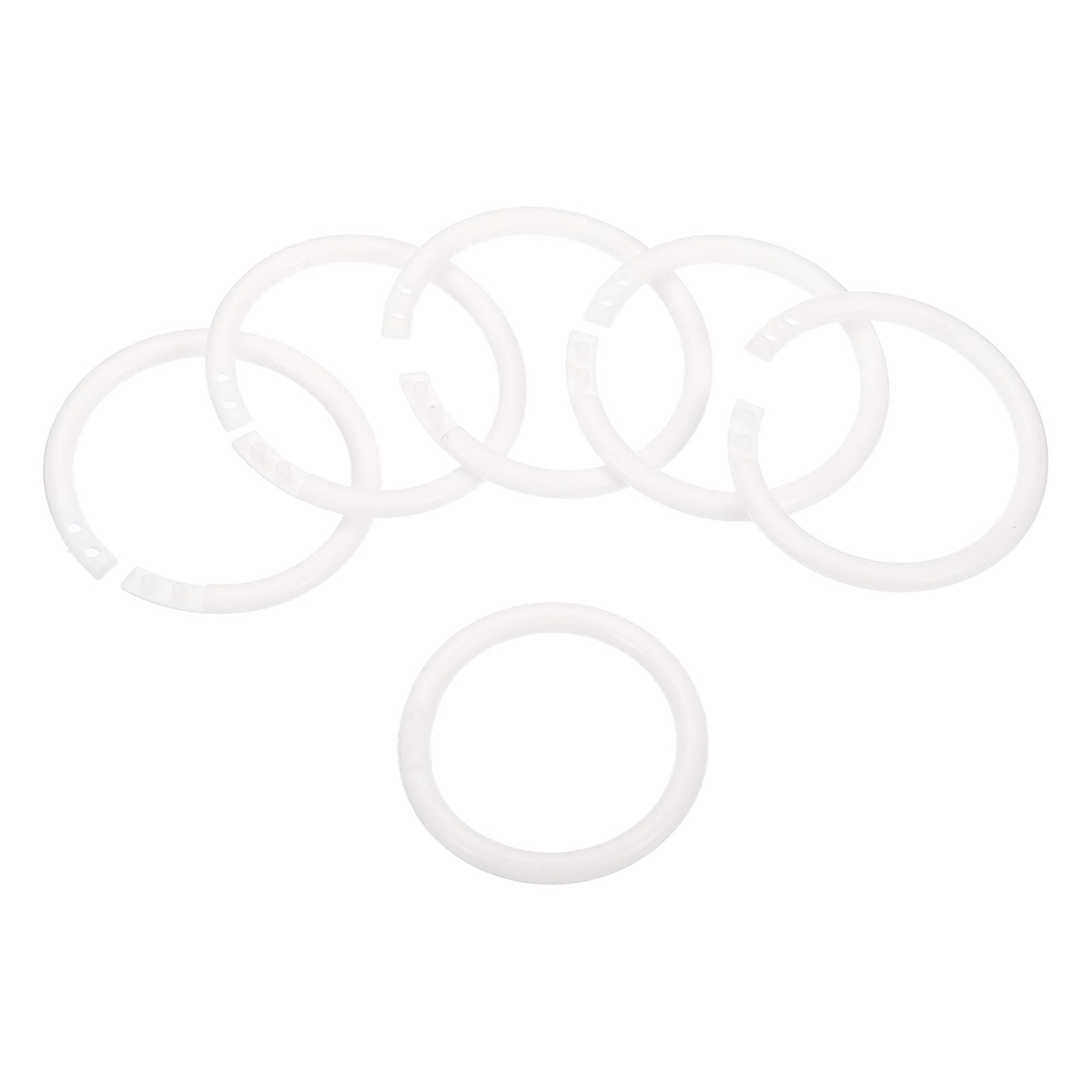 PATIKIL 2″ OD 1.6″ ID Loose Leaf Rings, 100 Pack Binder Ring Plastic O ...