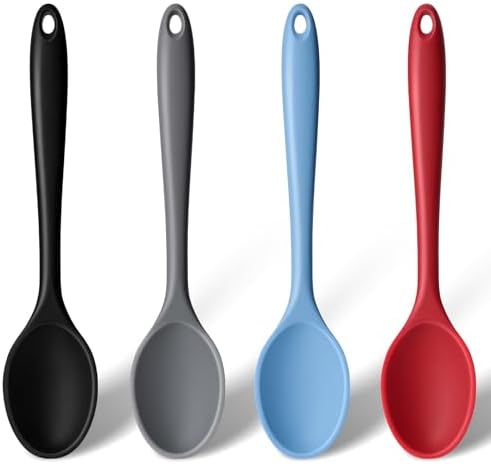 Amazon.com: Boao 6 Pieces Small Multicolored Silicone Mixing Spoons ...