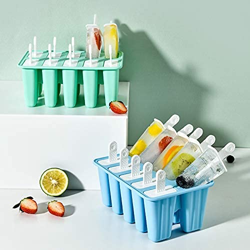 Snapklik.com : Popsicle Molds 10 Pieces Silicone Ice Pop Models ...