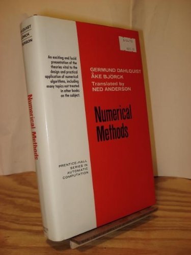 Numerical Methods Prentice Hall Series In Automatic Computation Later Printing Edition By