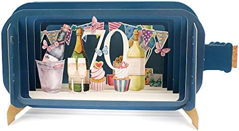 Alljoy Design Message in A Bottle Champagne 70th Pop Up Birthday ...