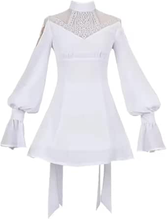 Amazon.com: FF14 FFXIV Ryne Minfilia Cosplay Costume White Lace Dress ...