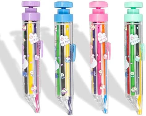 Amazon.com : lqwidyf Multicolor Crayons,4 Pcs 8 in 1 Retractable ...