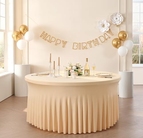 Amazon.com: 1 Pack Golden Yellow Spandex Round Table Cloth for 60 inch ...