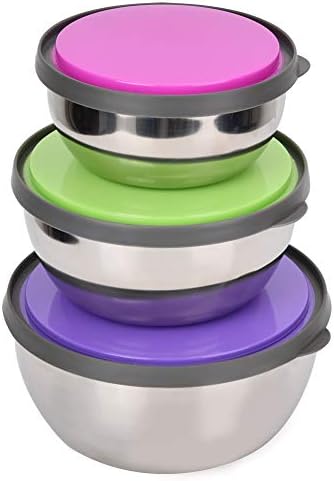 Amazon.com: JCXivan Mixing Bowl Set,Serving Bowls with Lids,Plastic ...