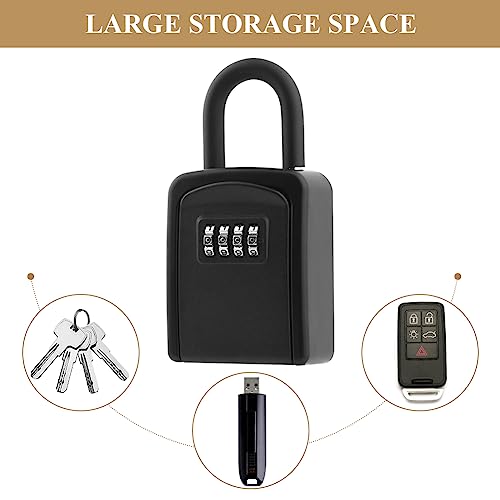 melebellot 4 Position Combination Key Safe with Shackles, Waterproof ...
