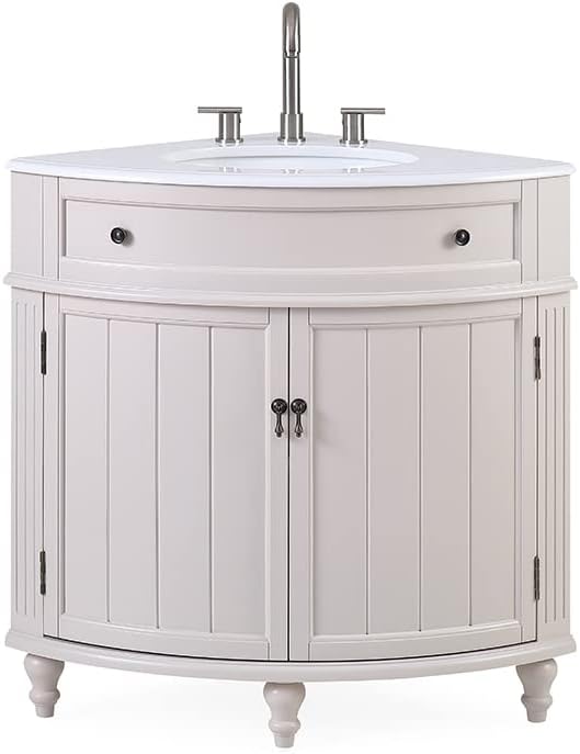 Tennant Brand 24 inch Triadsville Small Corner Bathroom Vanity with ...