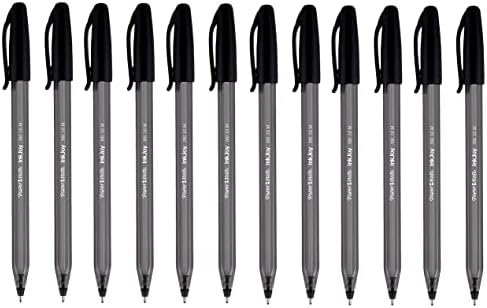 Paper Mate Inkjoy 100 Ballpoint Stick Pen Medium Point Black 12 Pack ...
